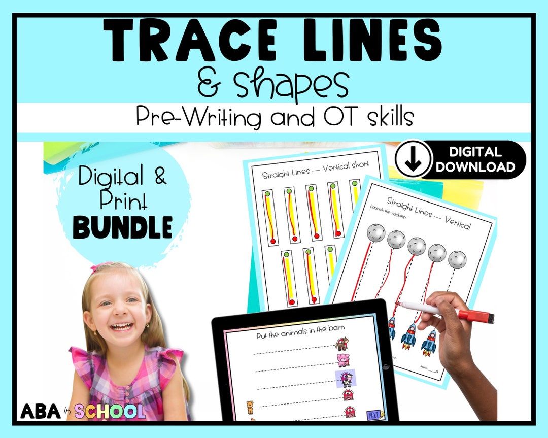 Tracing Lines and Shapes Fine Motor Skills and OT Activities BUNDLE ...