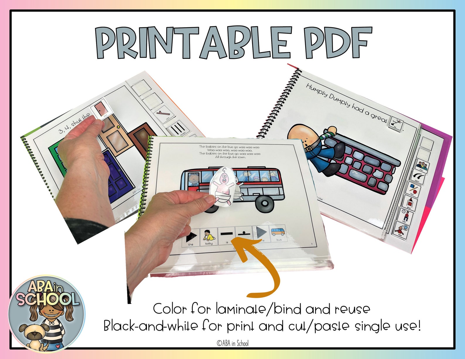 Adaptive Books Special Education Nursery Rhymes Activities 12 - Etsy