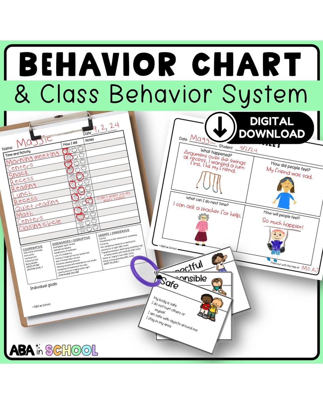 Daily Behavior Chart & Communication Sheets for Special Education ...