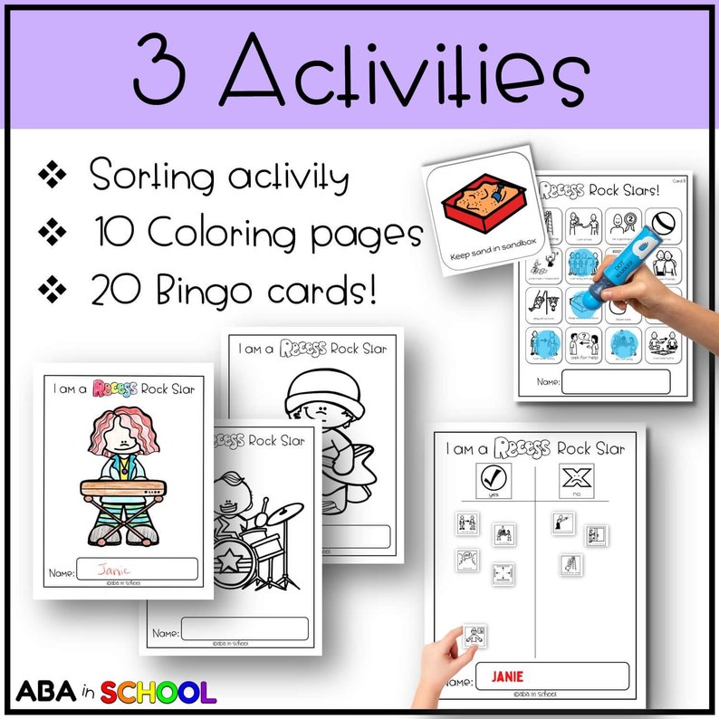 Recess Rules Social Skills Visuals | Playground Expectations (digital ...