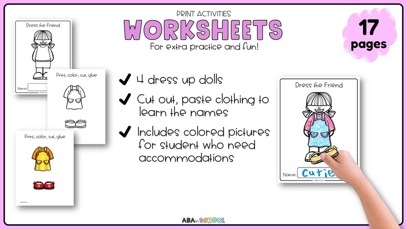 Receptive Identification CLOTHING Vocabulary Activity - ABLLS ...