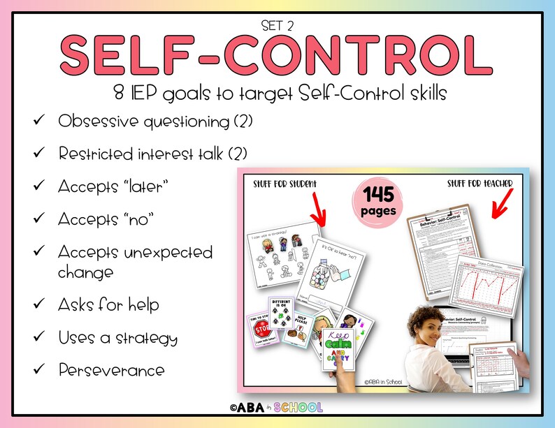 Behavior Management IEP Goal Programs With Data Collection and Visuals ...