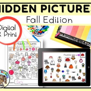 FALL Hidden Pictures Scavenger Hunt Preschool Activity Digital - Etsy