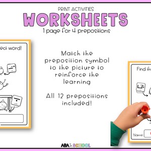 Preposition Visuals – ABLLS Assessment ABA & IEP (digital Download) - Etsy