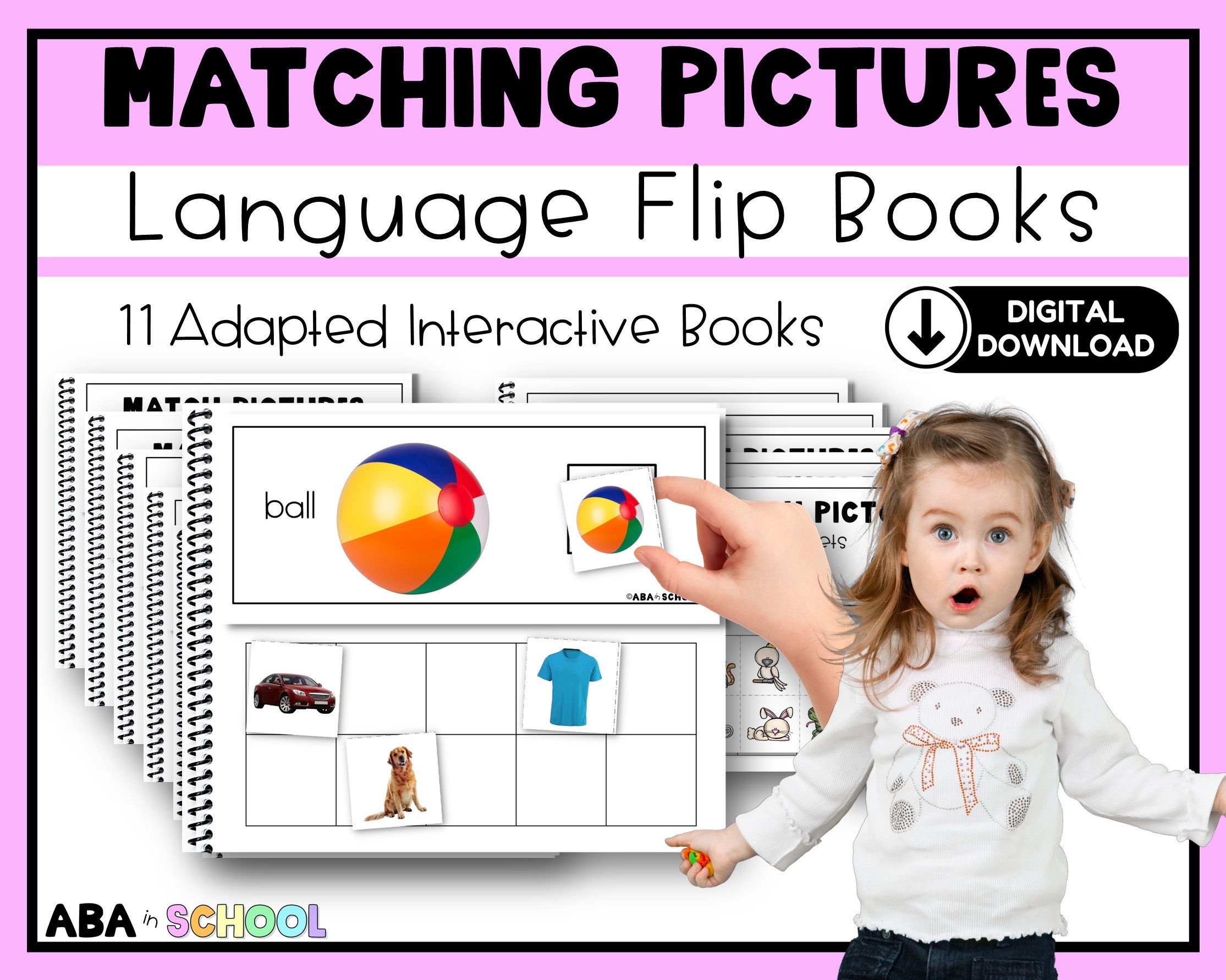 Matching Identical Pictures Flip Books Speech Therapy ABA - Etsy