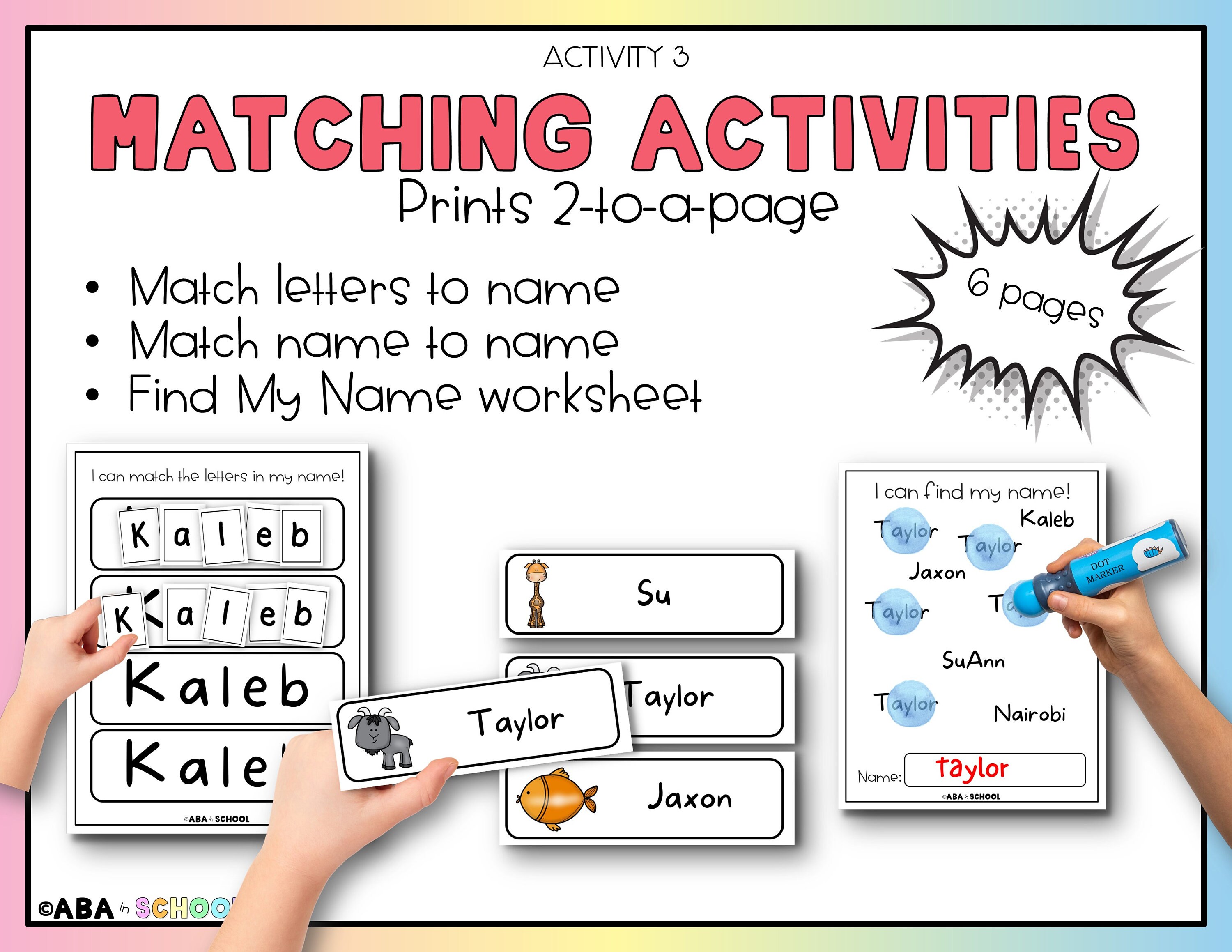 Personalized Name Practice Kit Circle Time Name Tags for - Etsy