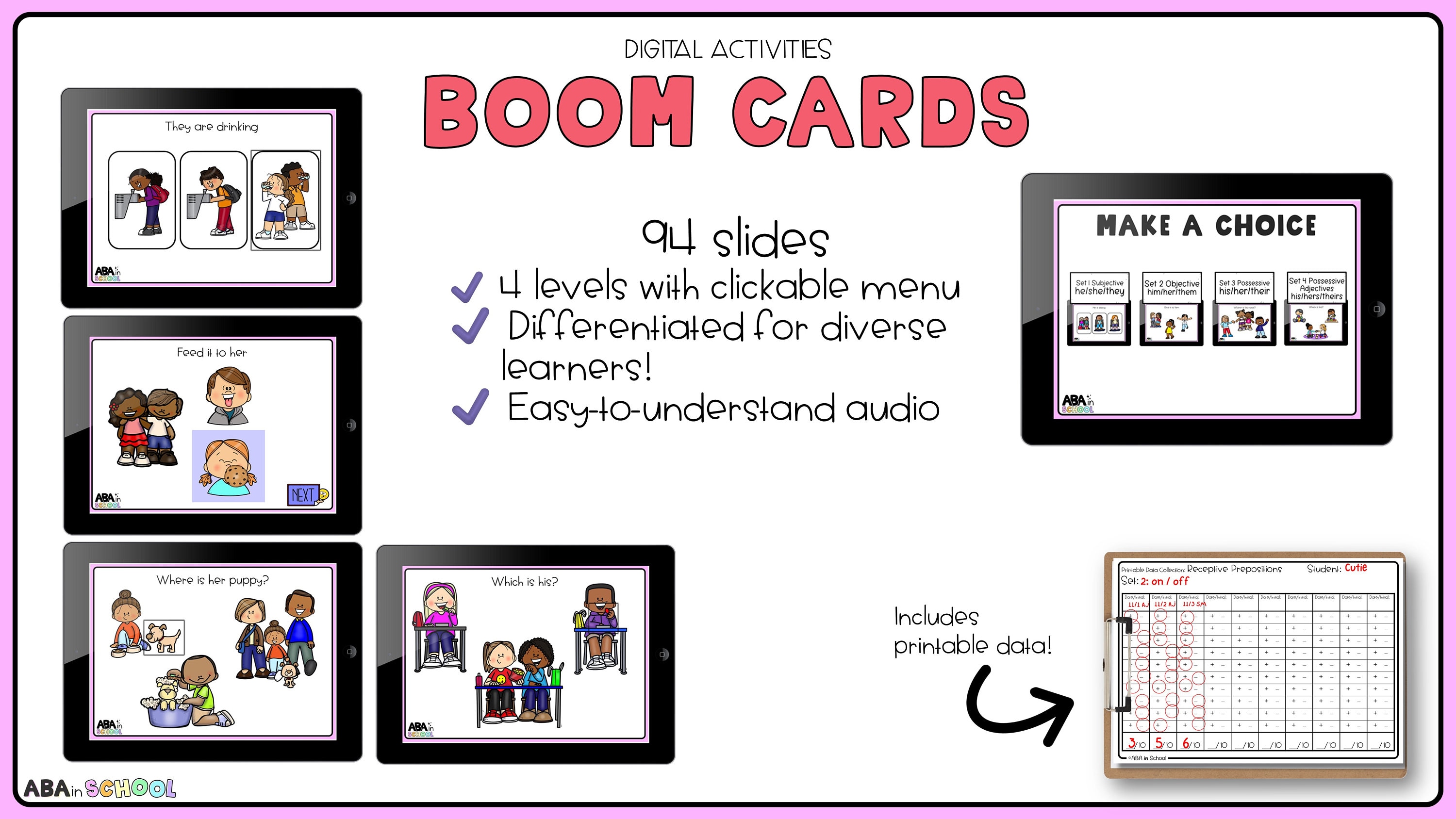 Pronouns Receptive Identification Possessive Pronouns Speech Therapy ...