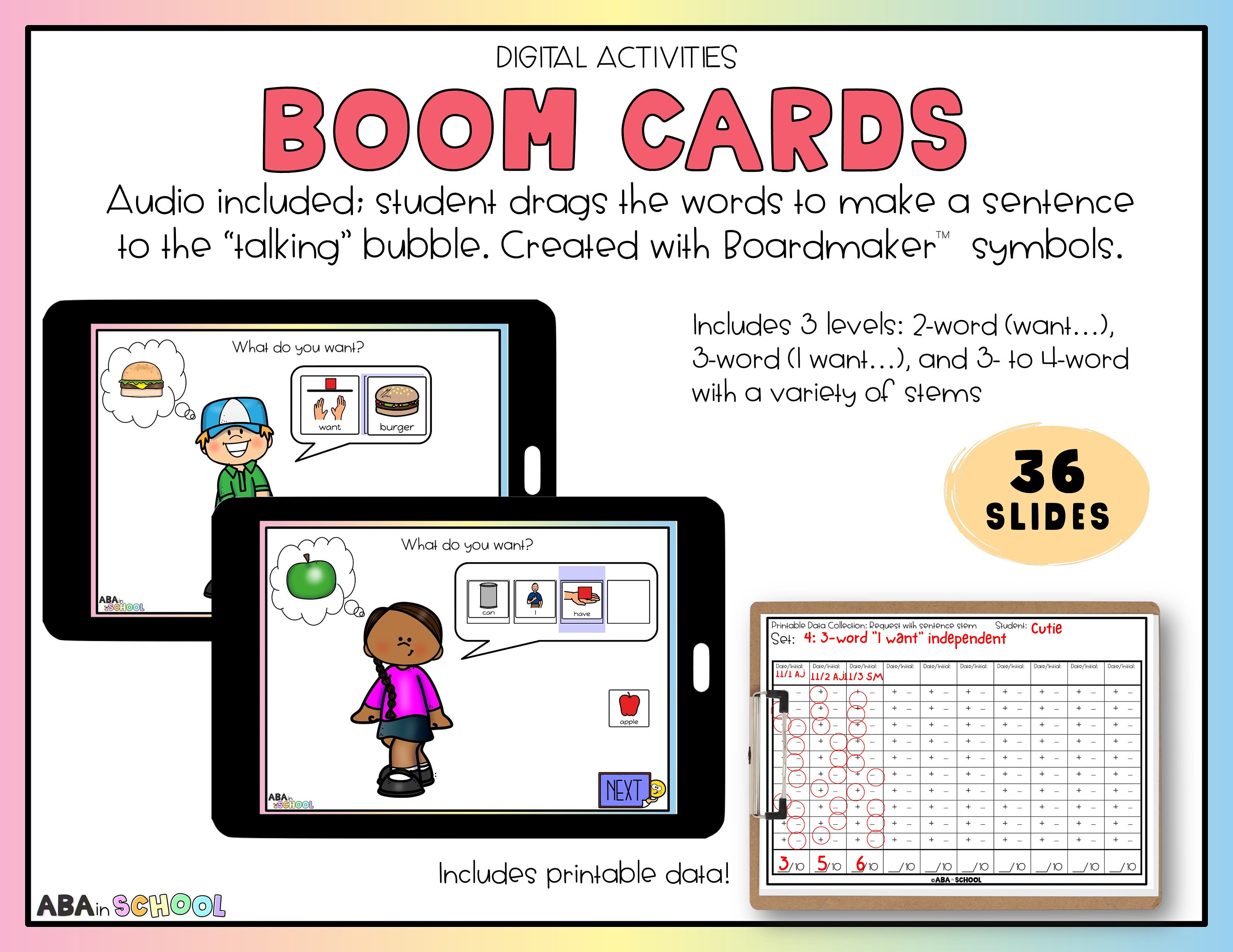 Requesting With Sentence Stems Activities Speech Therapy ABA Special ...