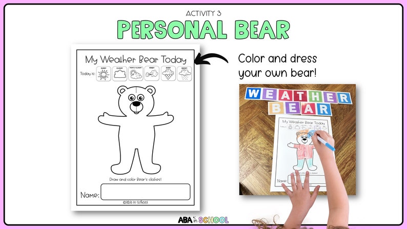 Dress the Weather Bear - Circle Time Calendar Activity Special ...