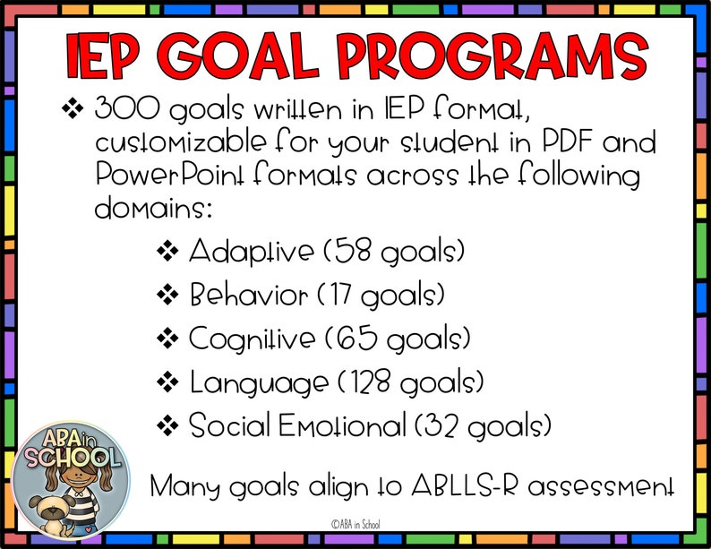 IEP Goals and Objectives Tracking 3-6 Year Old BUNDLE 5 Domains - Etsy