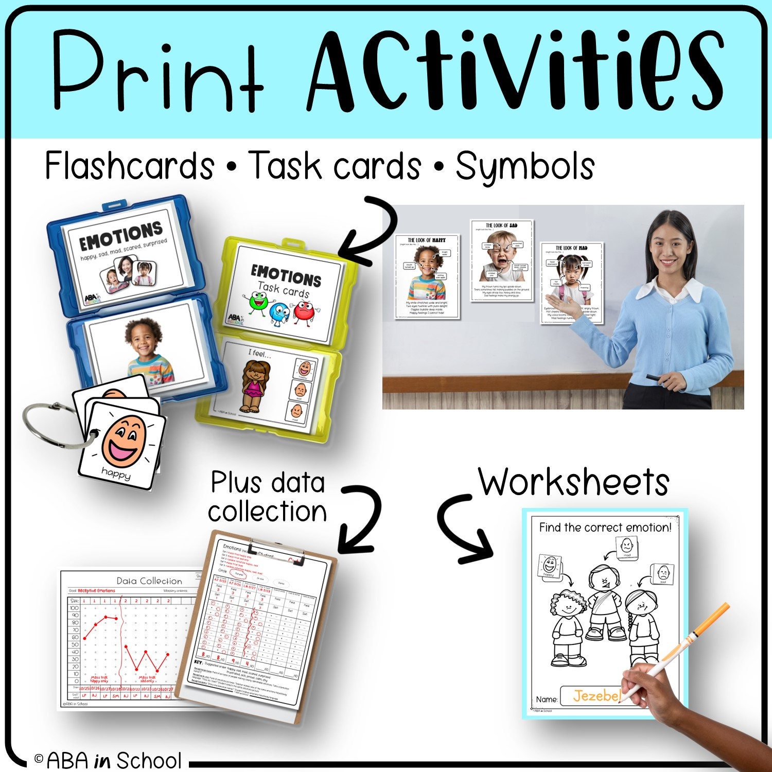 Identifying Emotions Autism - Emotions Card With Pictures With Digital ...