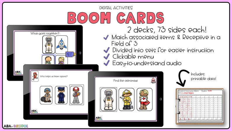 Receptive Community Helpers Activities - ABLLS Assessment Language and ...