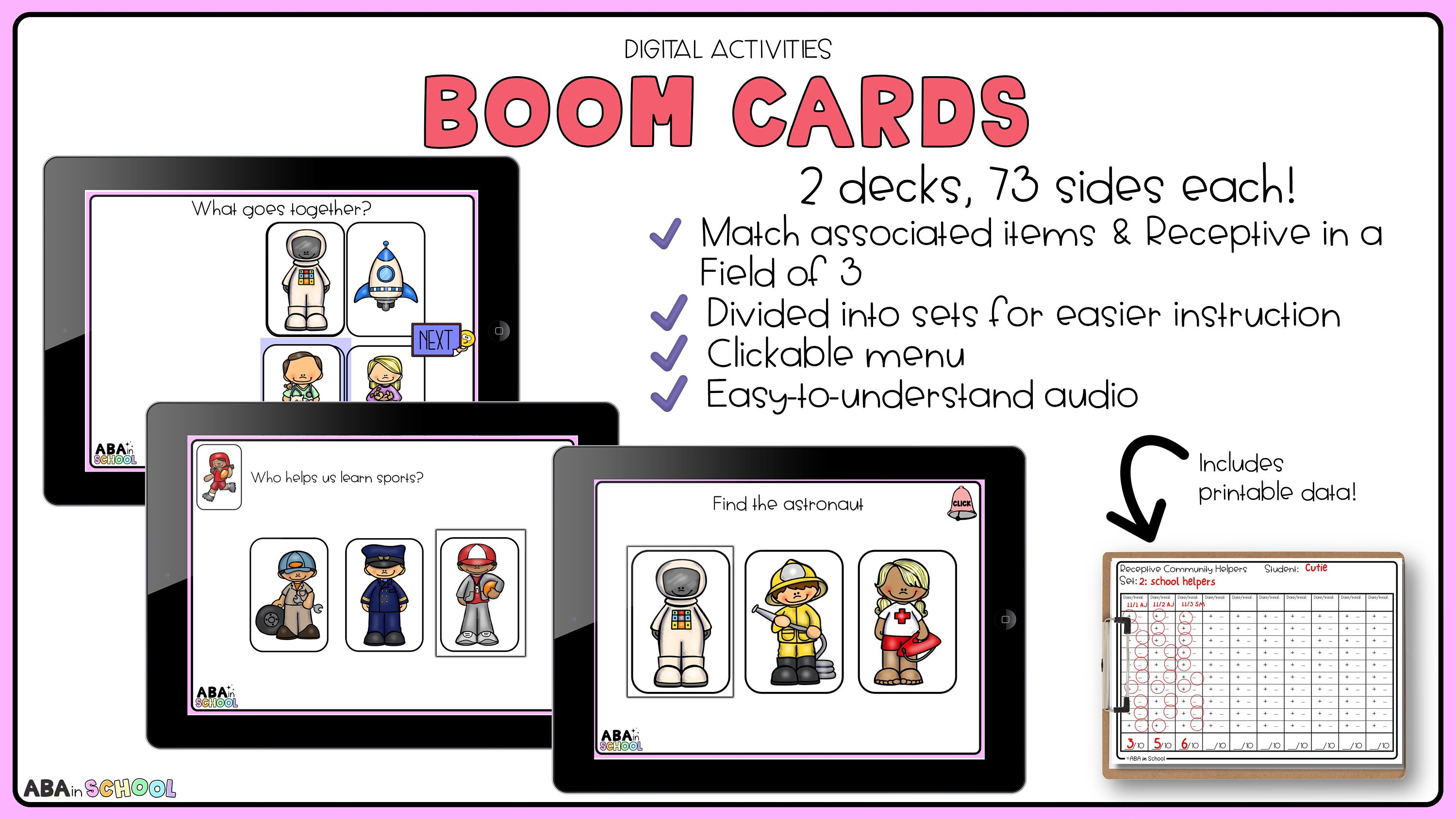 Receptive Community Helpers Activities - ABLLS Assessment Language and ...