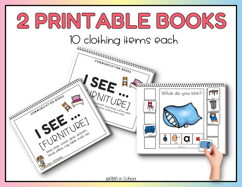 Adaptive Books Vocabulary Activity I See FURNITURE AAC Activity Core ...
