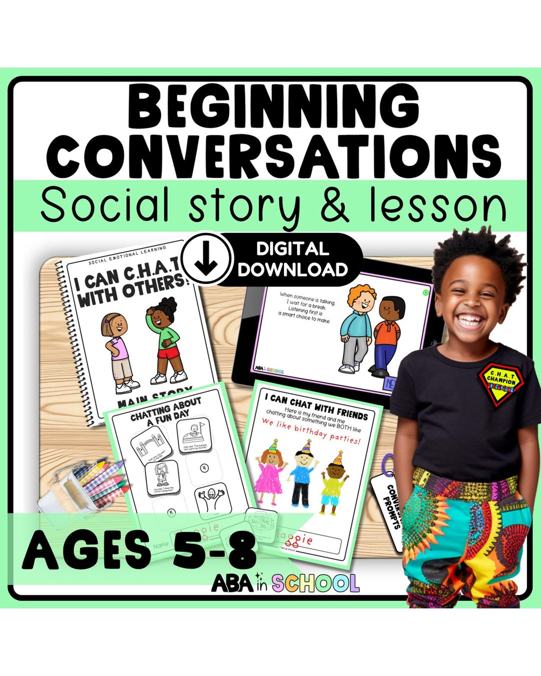 Conversation & Friendship Social Stories, Kindergarten Autism SEL ...