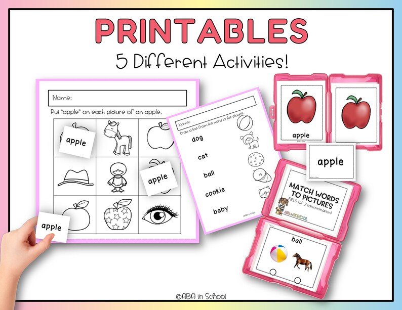 Word Picture Match Functional Words List With Pictures BUNDLE | ABLLS ...