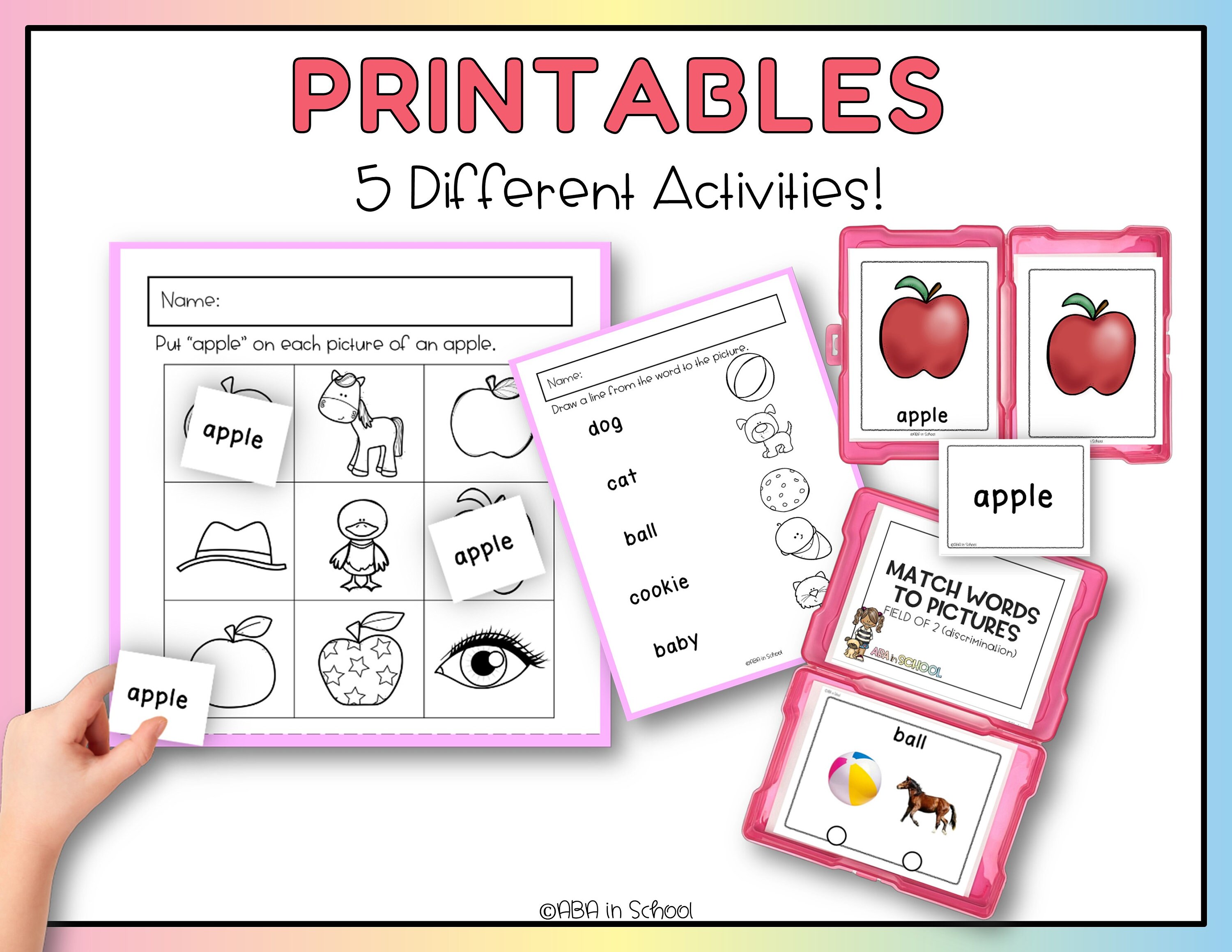 Word Picture Match Functional Words List With Pictures BUNDLE | ABLLS ...