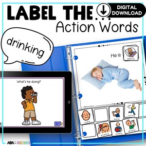 Labeling Actions - Identifying Actions and Verbs Flashcards - ABLLS ...
