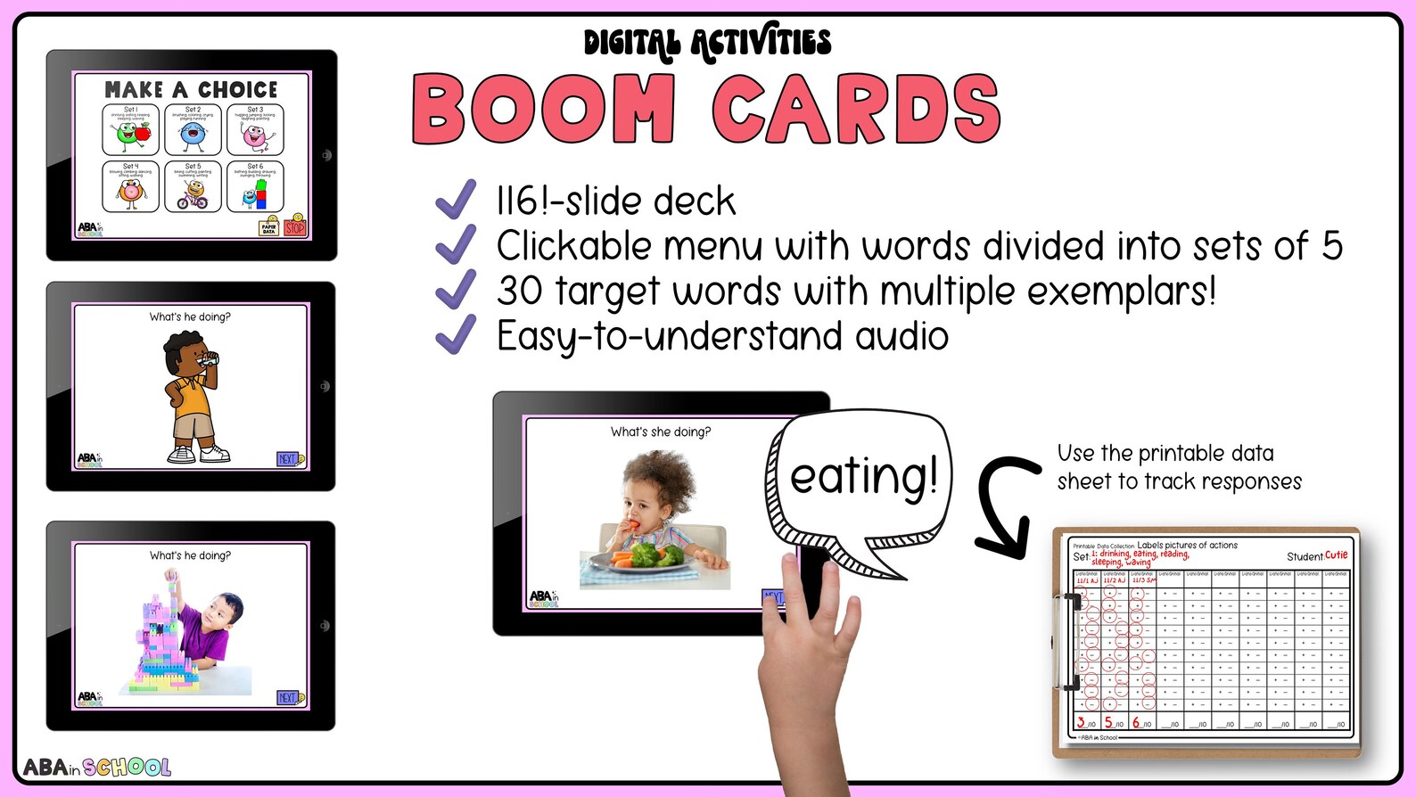 Labeling Actions - Identifying Actions and Verbs Flashcards - ABLLS ...