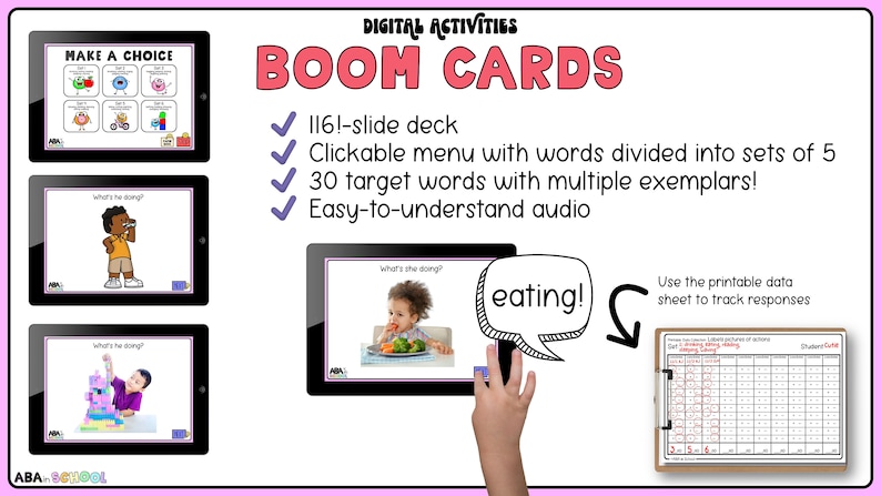 Labeling Actions - Identifying Actions and Verbs Flashcards - ABLLS Assessment - Etsy