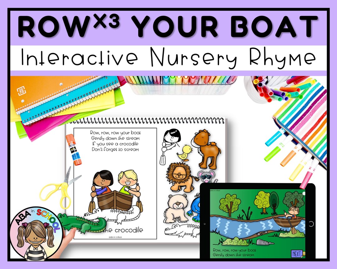 Row Your Boat Interactive Nursery Rhymes Adaptive Book for Preschool - Etsy