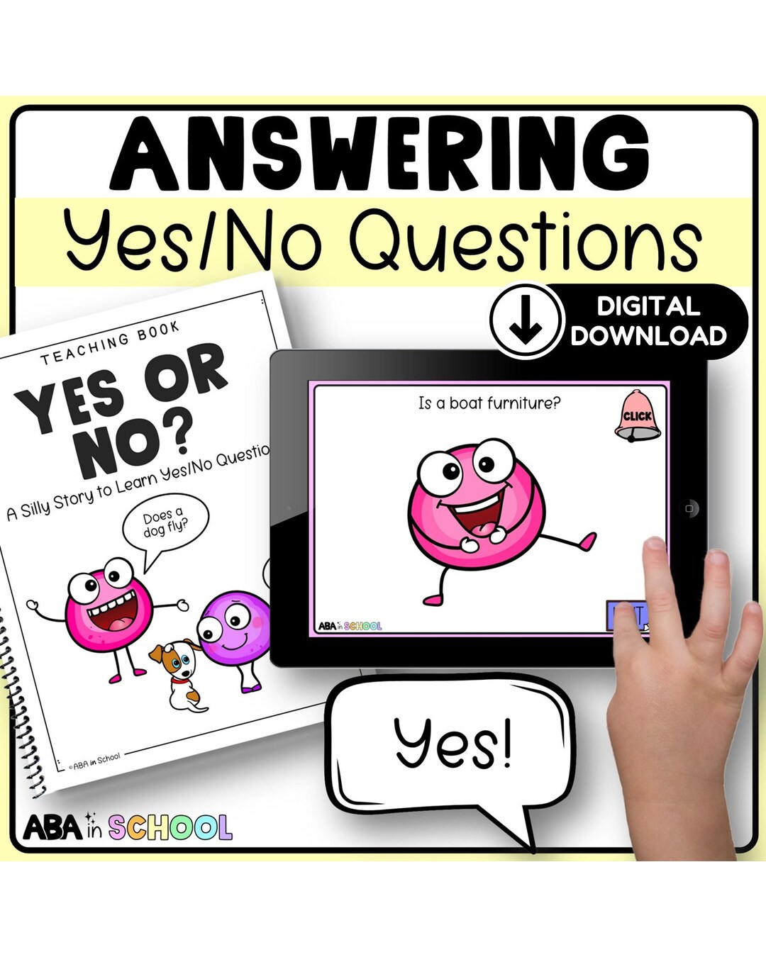 Yes No Questions Visuals Bundle – Speech & ABA Therapy (digital ...