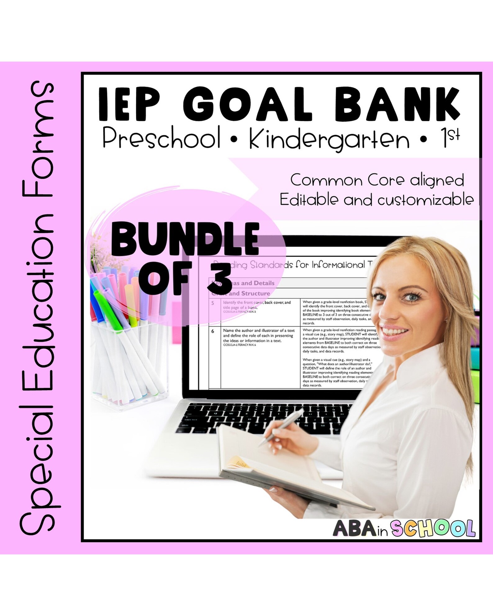 Common Core Standards IEP Goal Bank Preschool and Kindergarten - Etsy