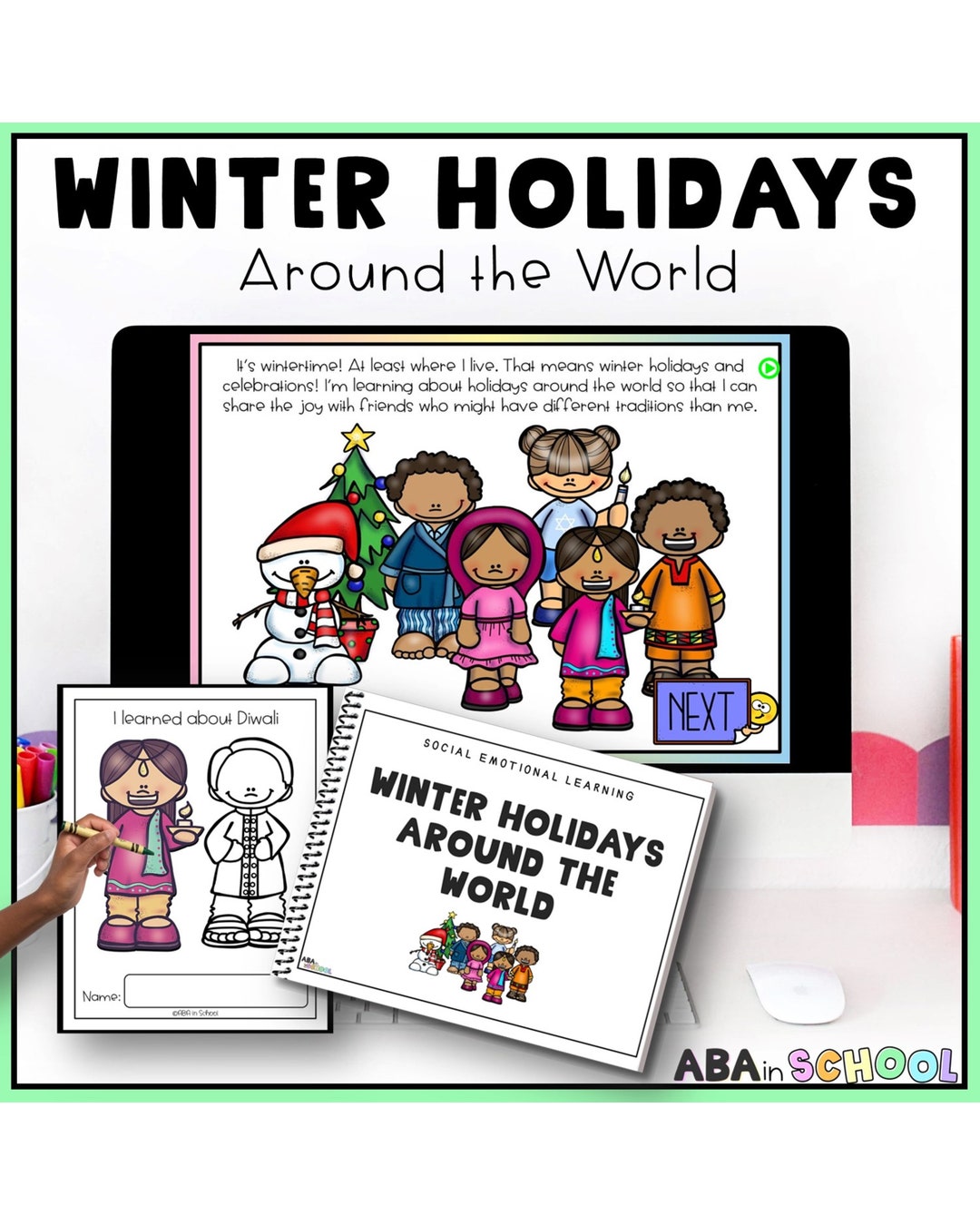 Winter Adaptive Books Holidays Around the World Special Education ...