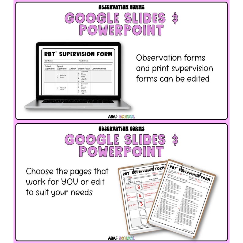 RBT Supervision Tracker - Classroom Behavior Observation Form - Data ...