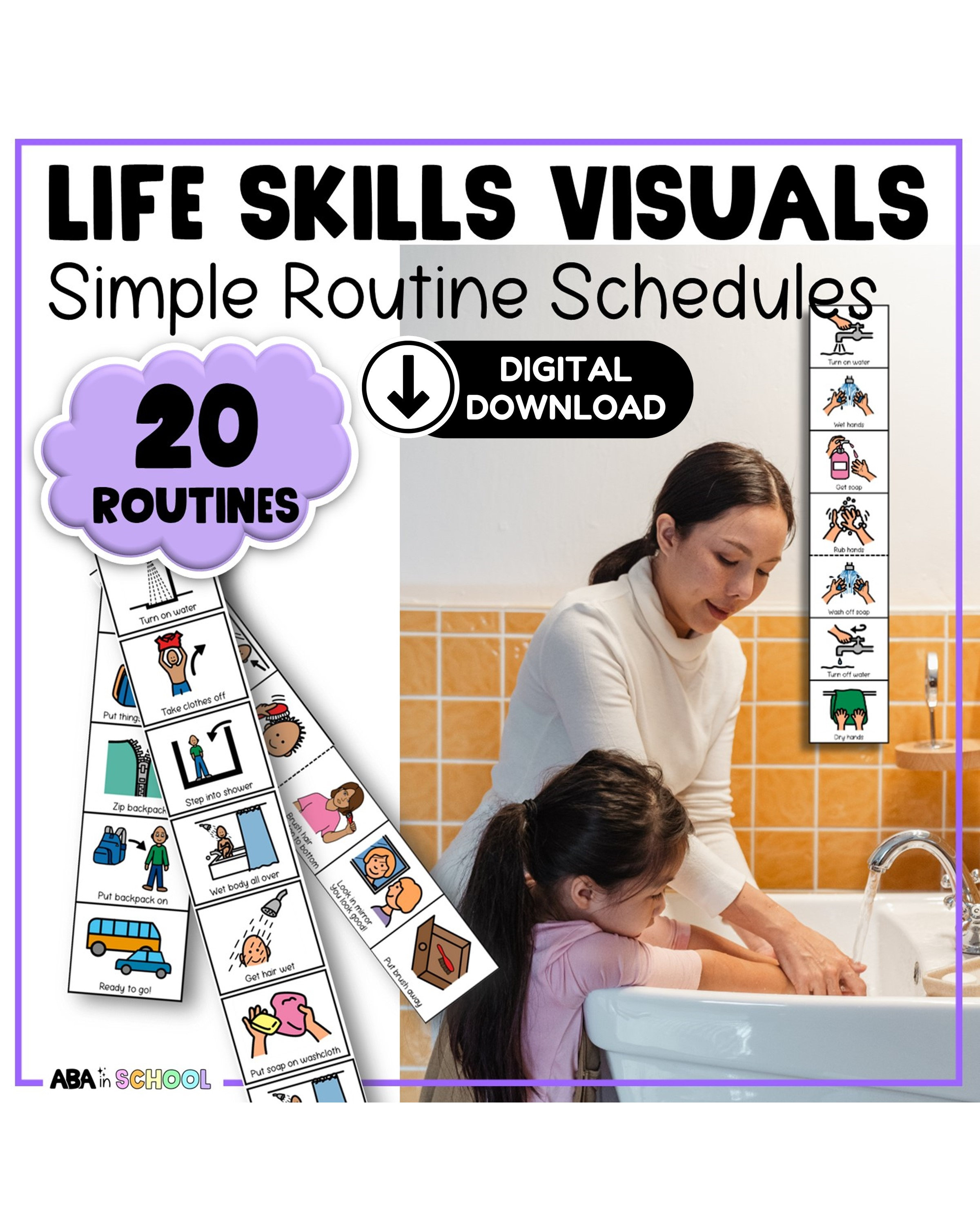 Classroom Procedure Visuals - Life Skills Bathroom Shower Visual ...