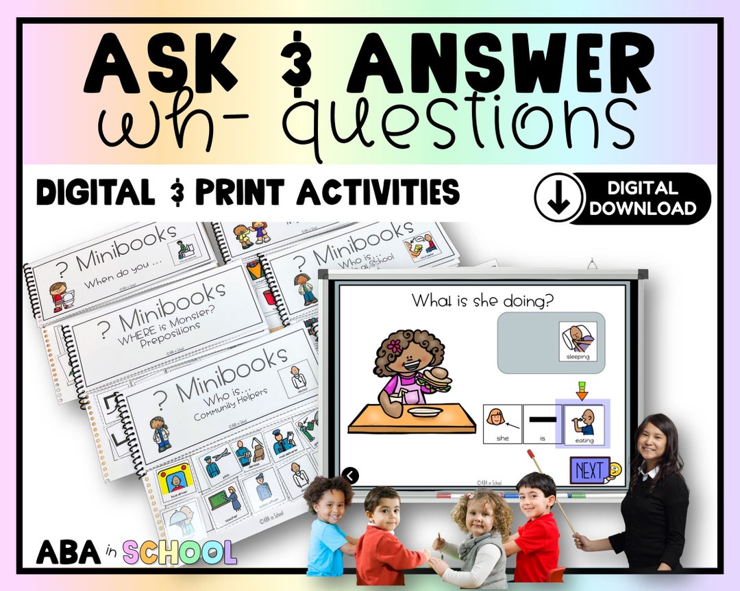 Ask and Answer Questions WH Questions Flip Books | Speech Therapy ...