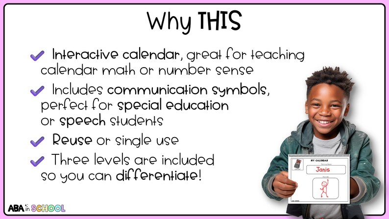 Adaptable Interactive Calendar Morning Meeting for Preschool & Special ...