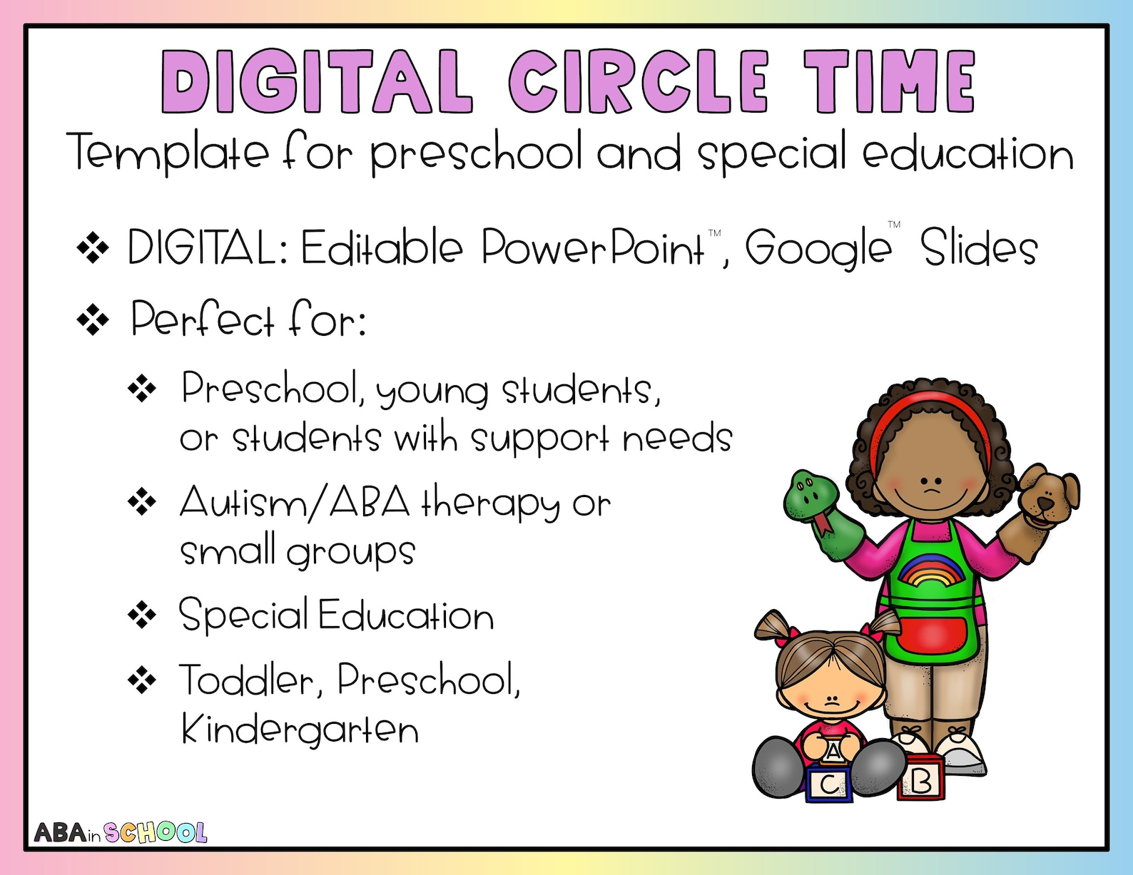 Digital Circle Time Template Customizable for Preschool & Special ...