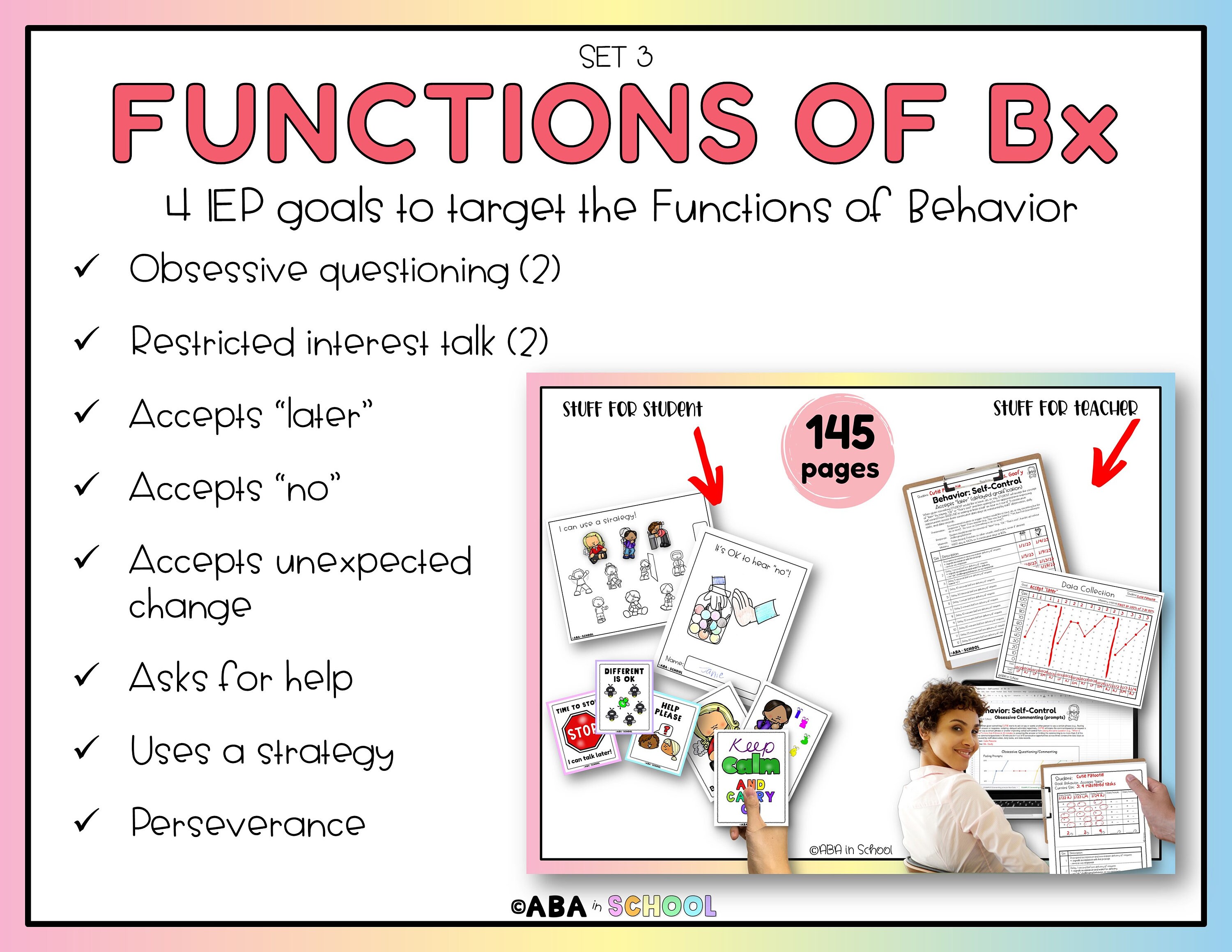 Behavior Management IEP Goal Programs With Data Collection and Visuals ...
