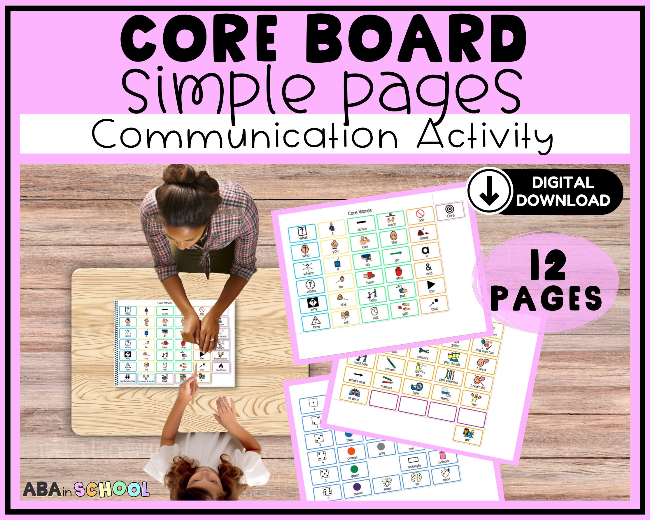Core Board Vocabulary Activities AAC Expressive Language Activity for ...