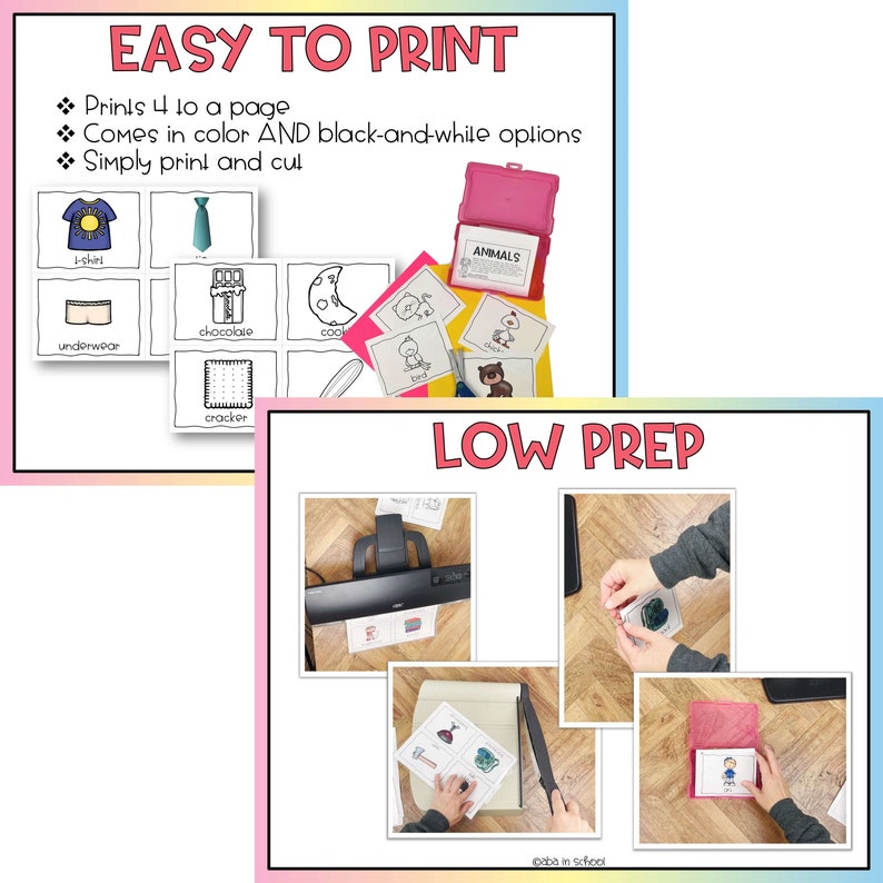 Printable Nouns Flashcards Special Education ABA ELL Speech Therapy ...