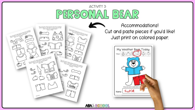 Dress the Weather Bear - Circle Time Calendar Activity Special ...
