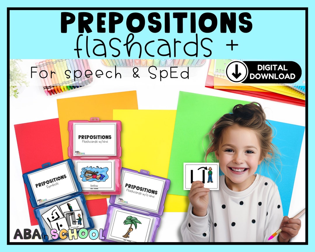 Prepositions Flashcards for Task Cards Activities and Speech Therapy ...