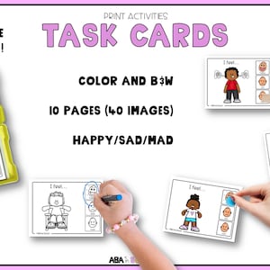 Identifying Emotions Autism - Emotions Card With Pictures With Digital ...