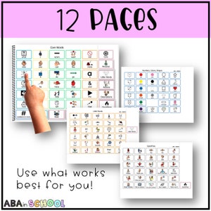 Core Board Vocabulary Activities AAC Expressive Language Activity for ...