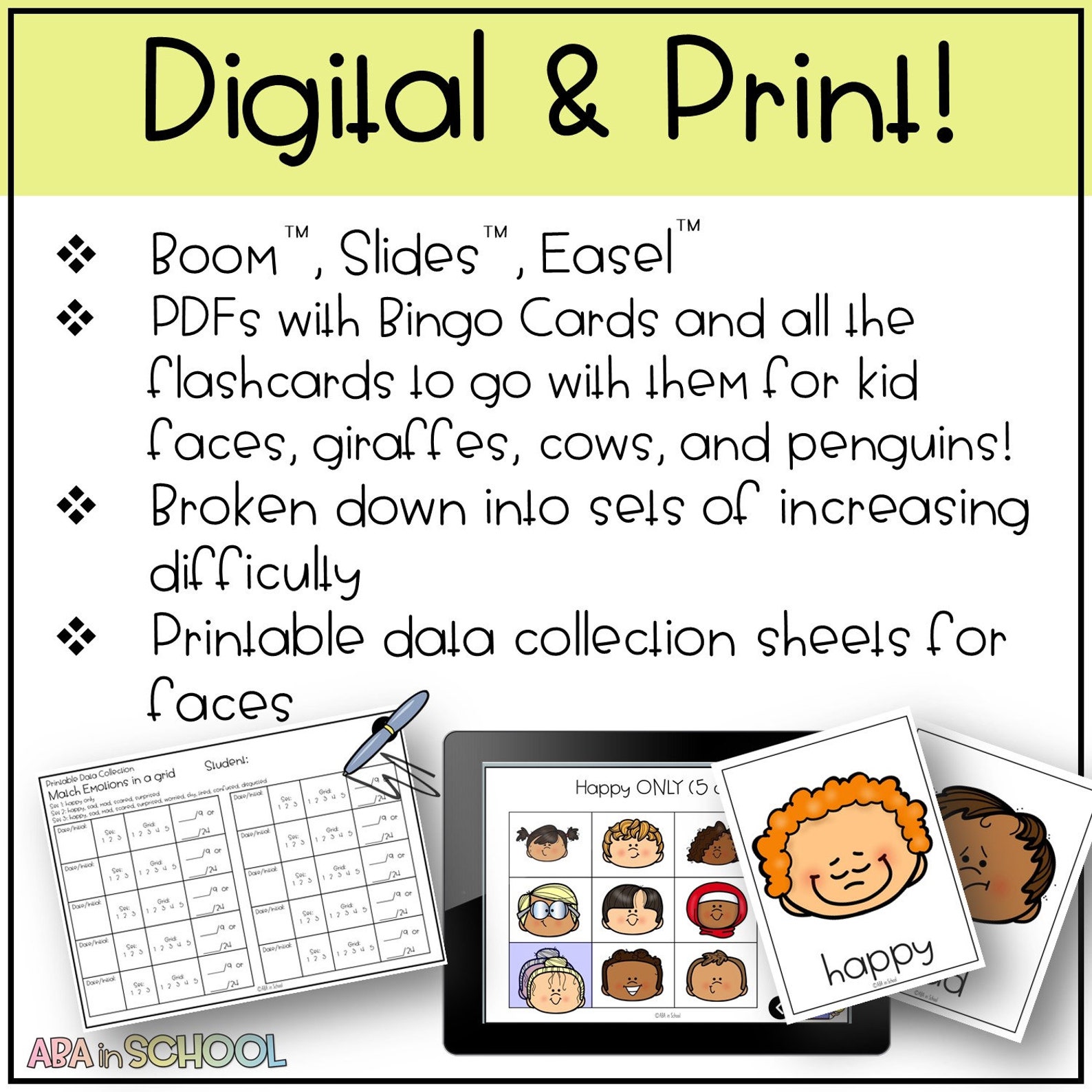 Emotions Bingo Identifying Feelings Digital and Print - Etsy