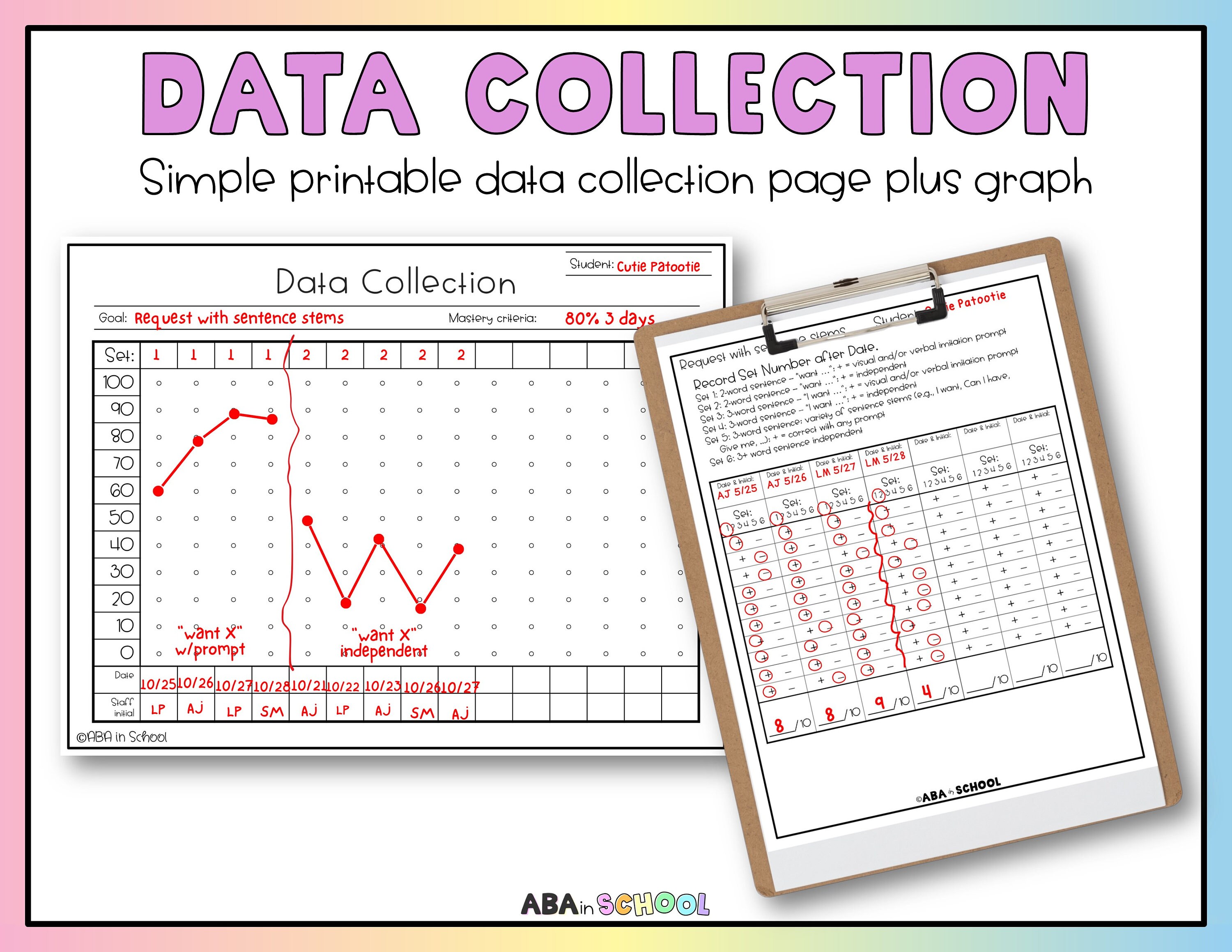 Requesting With Sentence Stems Activities Speech Therapy ABA Special ...
