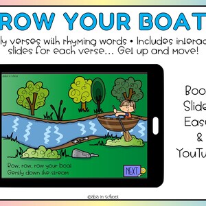 Row Your Boat Interactive Nursery Rhymes Adaptive Book for Preschool - Etsy