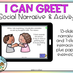 Preschool Social Skills Story and Activity I CAN GREET | Social ...