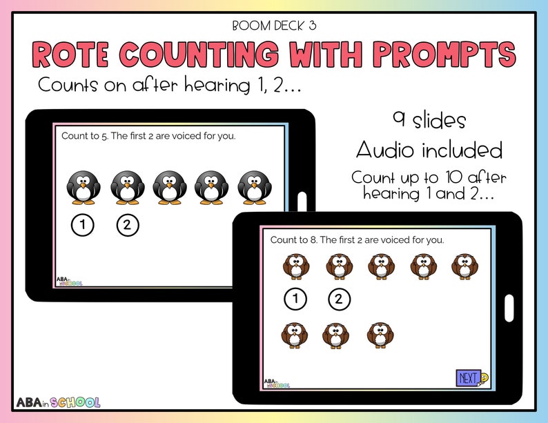 Rote Counting WITH PROMPTS and One-to-one Correspondence Worksheets ...