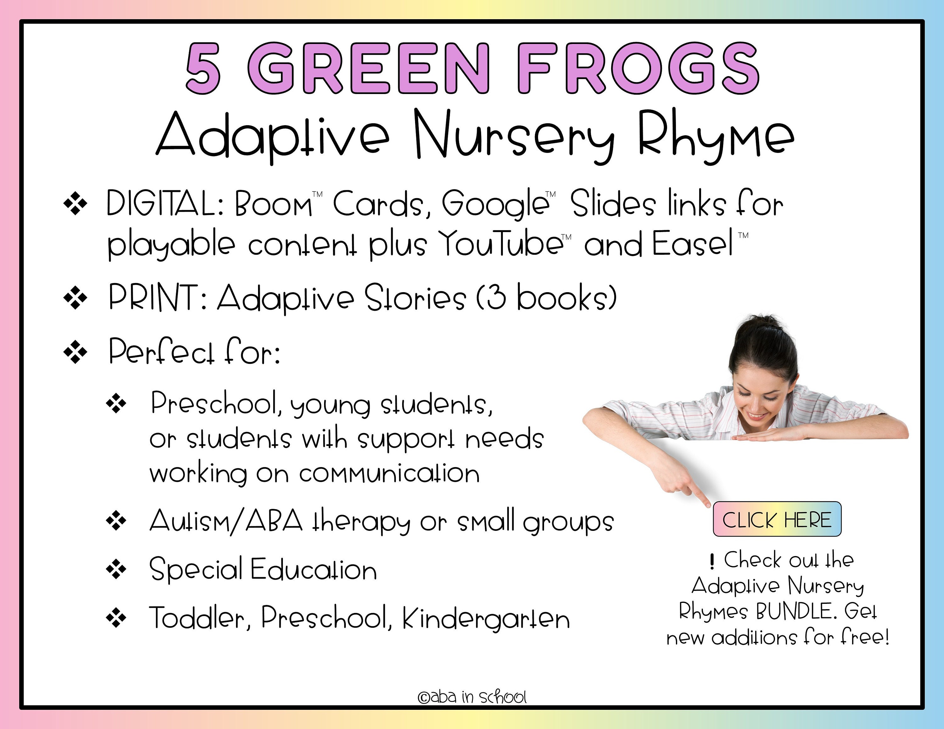 5 Green and Speckled Frogs Nursery Rhymes Adaptive Book - Etsy