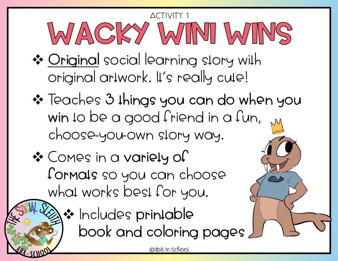 Social Skills Story and Activity GOOD SPORTSMANSHIP Winning Social ...