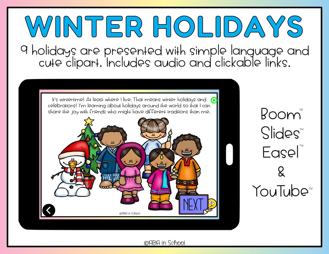Winter Adaptive Books Holidays Around the World Special Education ...