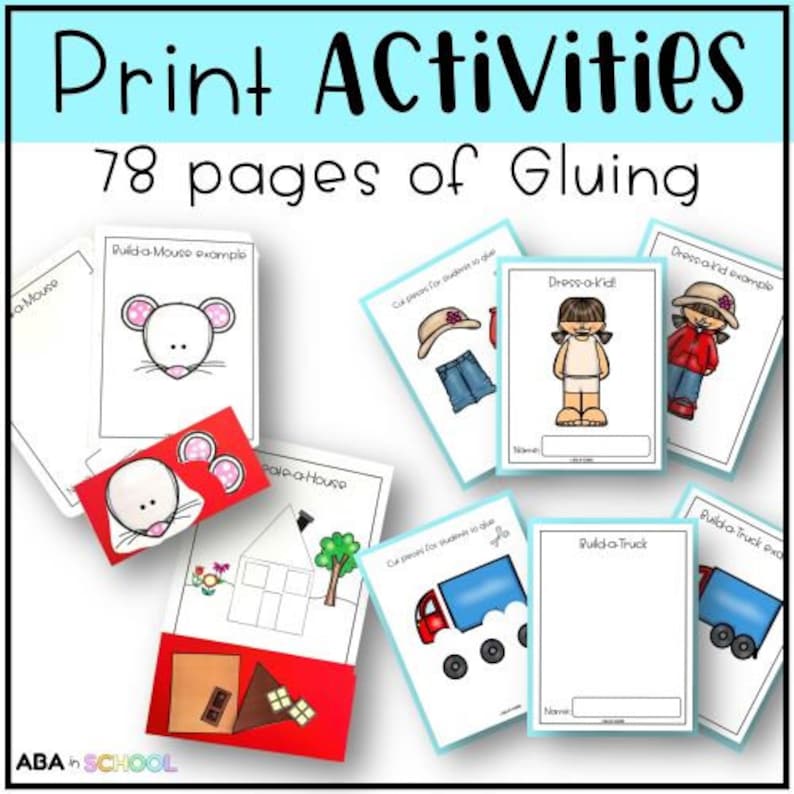 Cutting Activities and Gluing Fine Motor Skill Activity OT - Etsy
