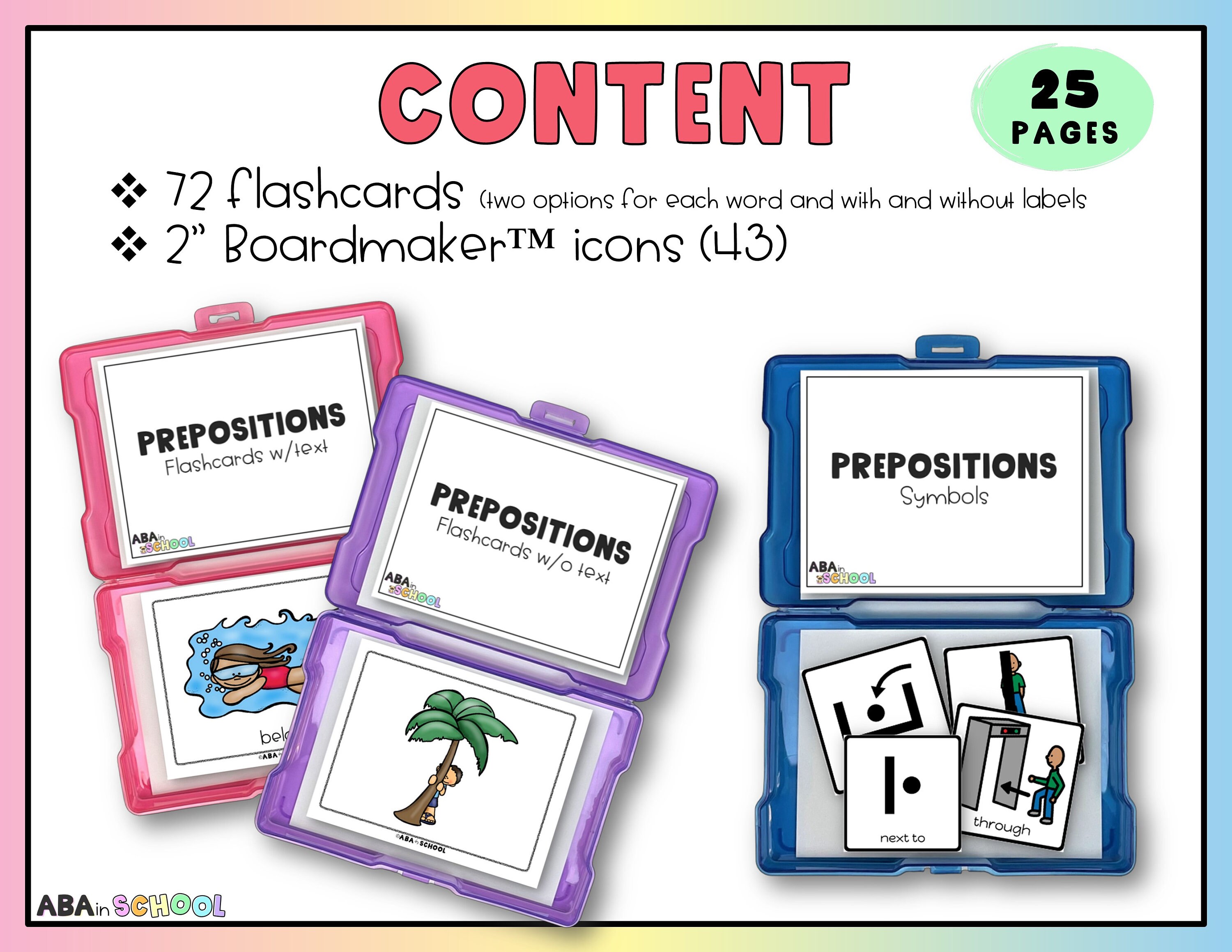 Prepositions Flashcards for Task Cards Activities and Speech Therapy ...